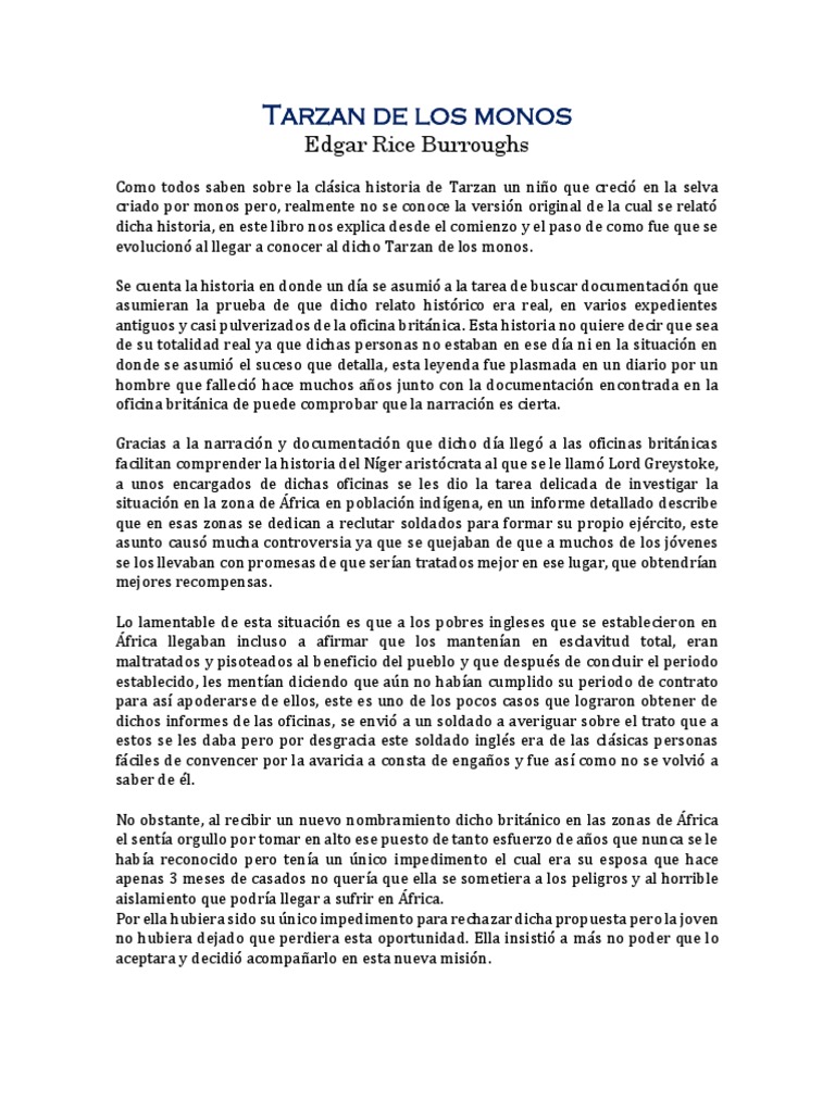 Tarzan de Los Monos | PDF