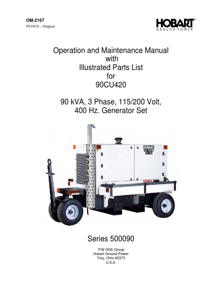 Hobart 90 kVA Generator Set Manual | PDF | Electrical Engineering ...