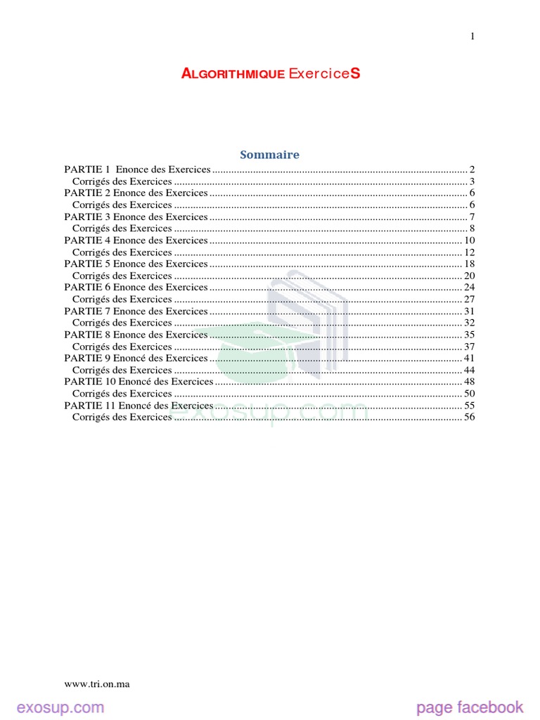 ALGORITHMIQUE ExerciceS | PDF