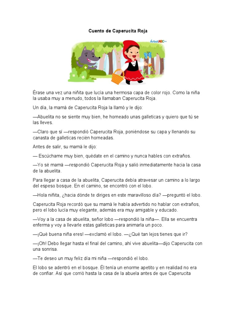 Cuento de Caperucita Roja | PDF | Caperucita Roja