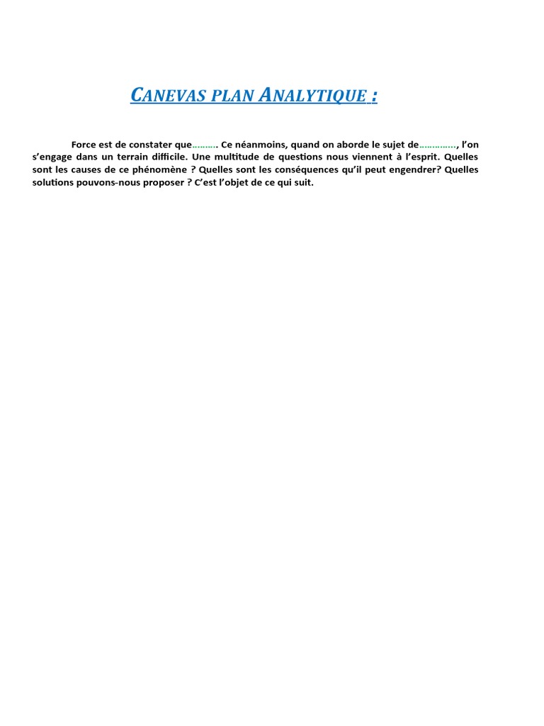 Canevas de Plan Analytique | PDF | Méthodes et références pédagogiques