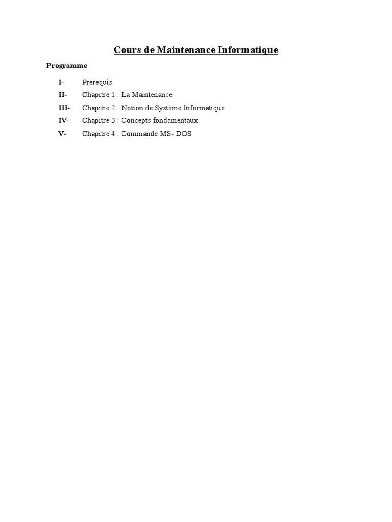 Cours de Maintenance Informatique | PDF | Ordinateurs