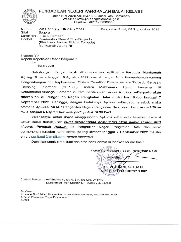 Pembuatan Akun E-Berpadu Polres | PDF