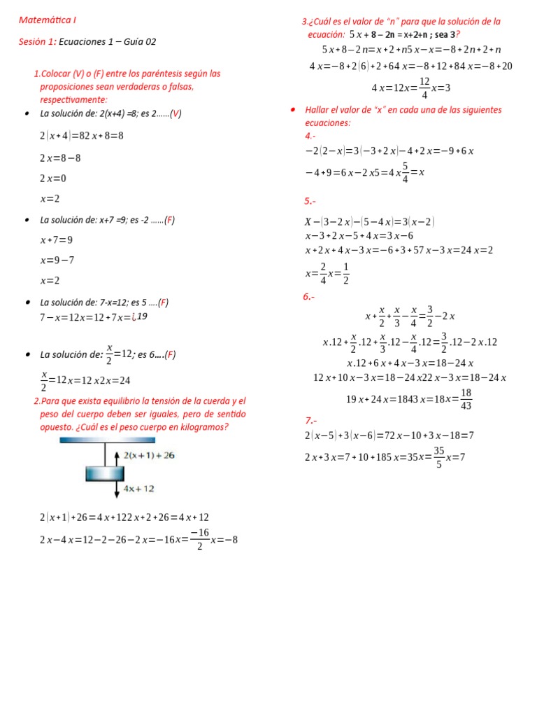 Matemática (Ecuaciones) | PDF