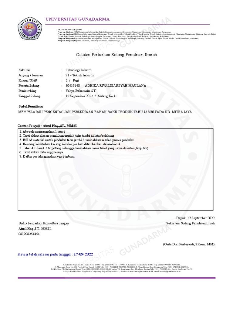 Revisi PI Penguji 1 | PDF
