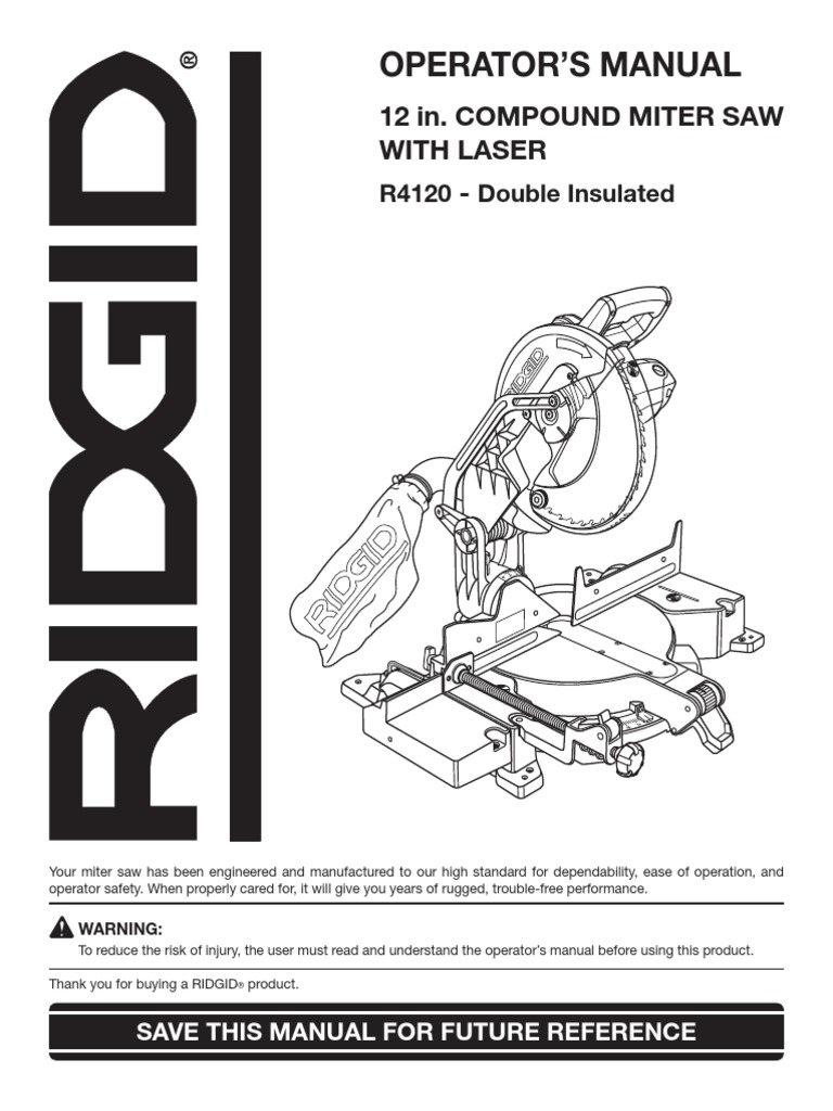 Operator'S Manual: 12 In. Compound Miter Saw With Laser | PDF ...
