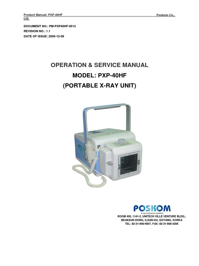 Manual Rayos X Poskom PXP 40HF | PDF | Electromagnetic Compatibility ...