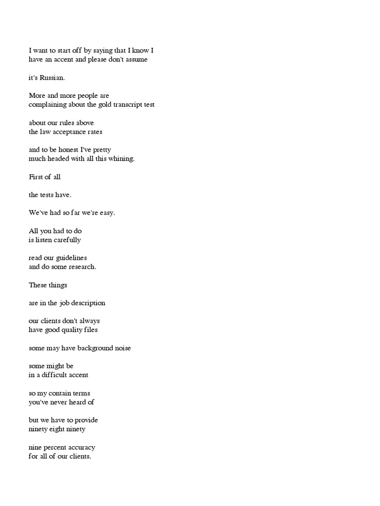 Practice Transcription Test | PDF