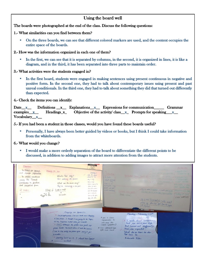 Task Using The Board Well | PDF