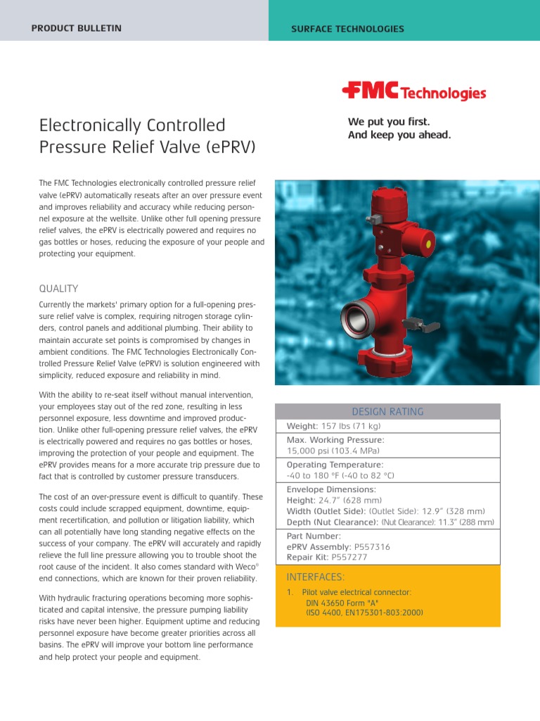FMCTI ePRV Brochure 0 | PDF | Valve | Reliability Engineering
