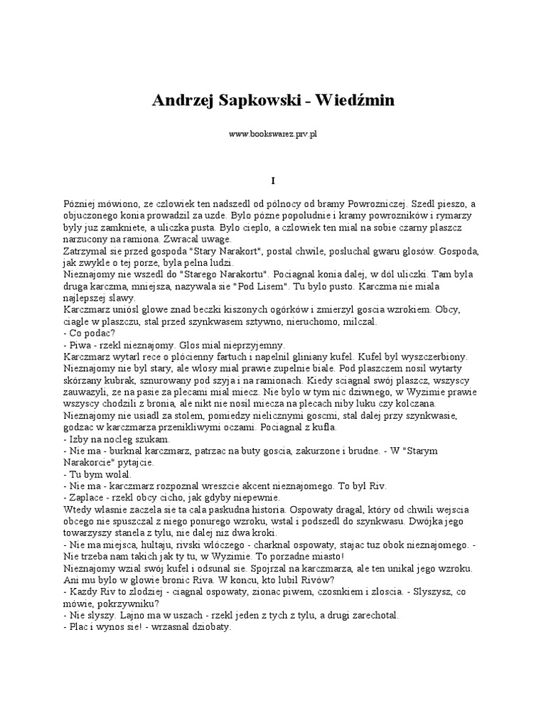 Sapkowski Andrzej Wiedzmin | PDF