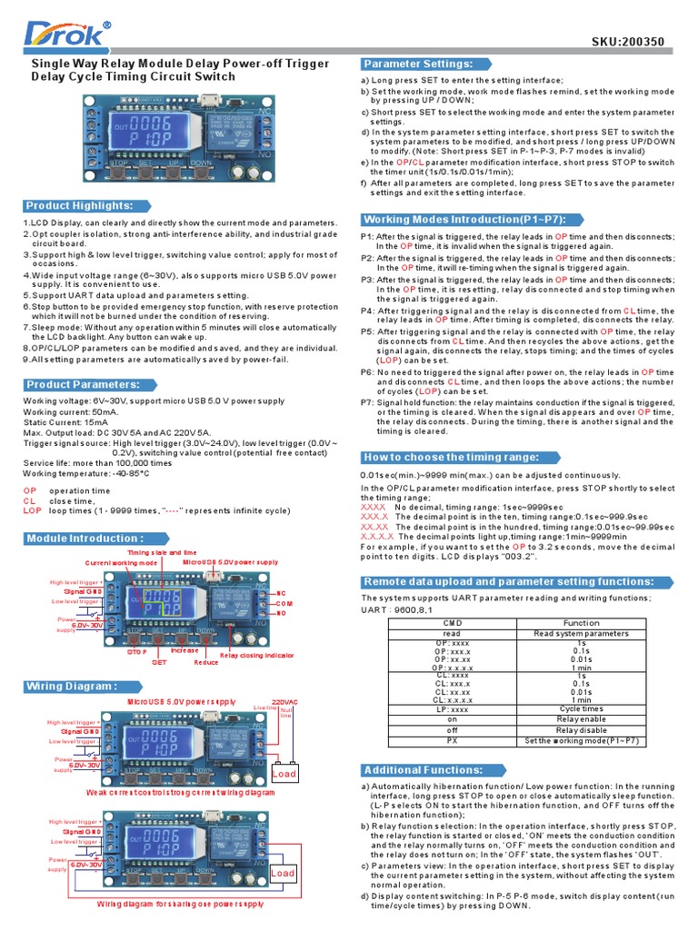 Drok Delay Power Off Relay | PDF