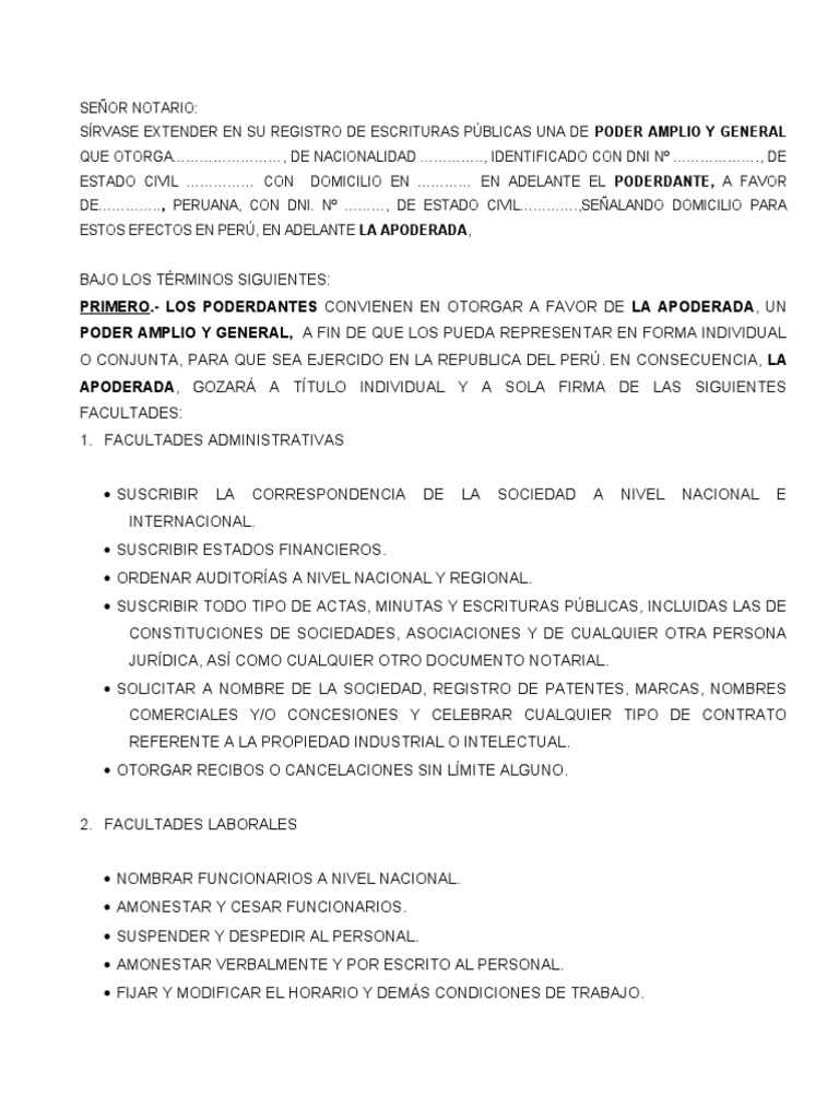 Poder Amplio y General | PDF | Bancos | Ley procesal