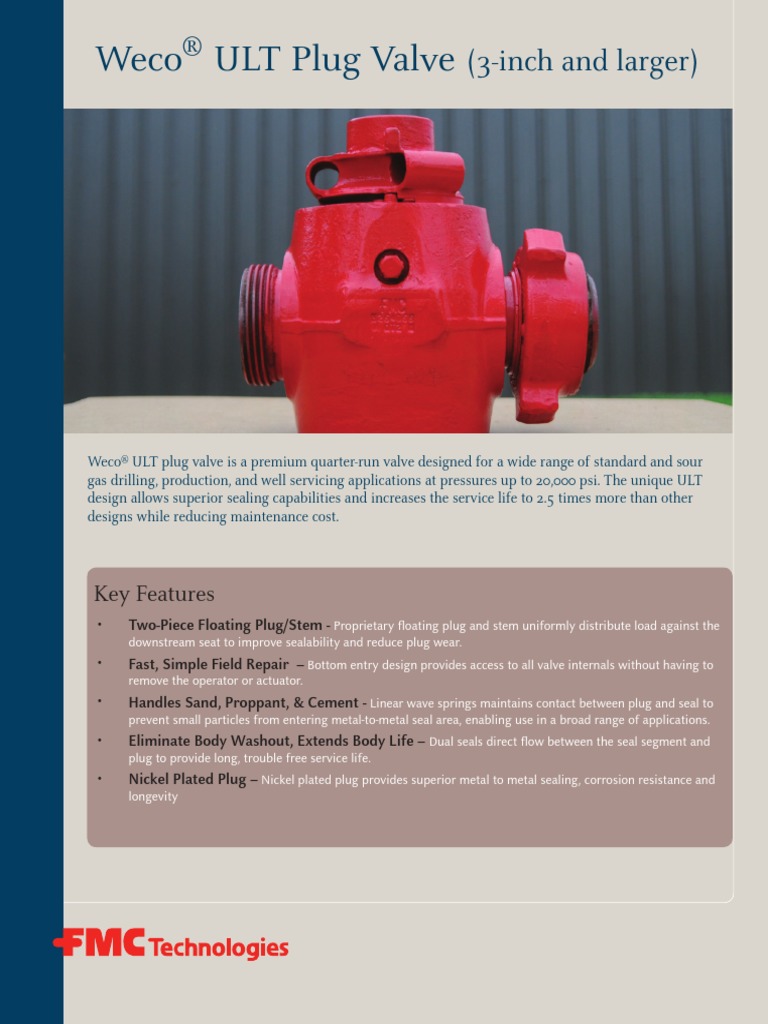ULT Plug Valve (3-Inch and Larger) - FMC Technologies | PDF