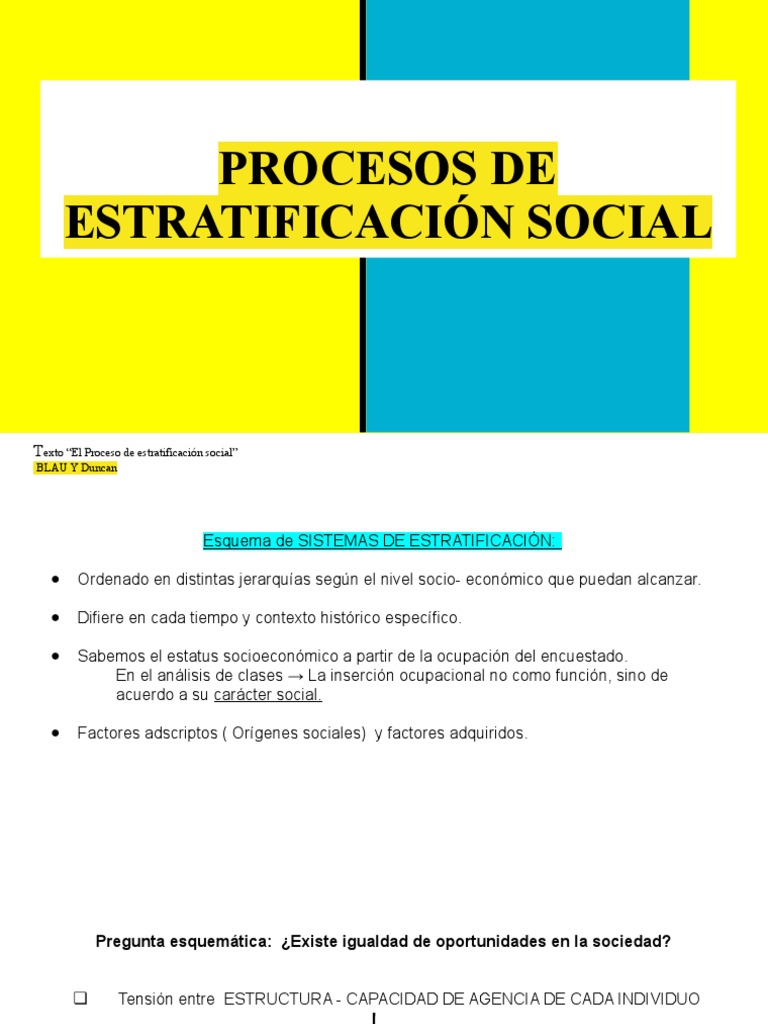 Esquema de Proceso de Estratificacion Social | PDF | Estatus social ...