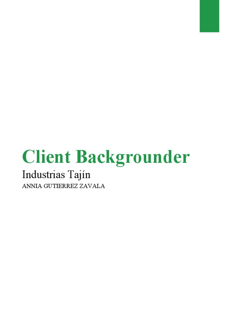 Tajin - Client Backgrounder | PDF