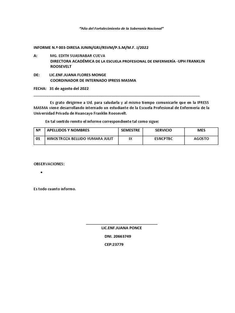 Formato de Informe de Supervisor 1 | PDF