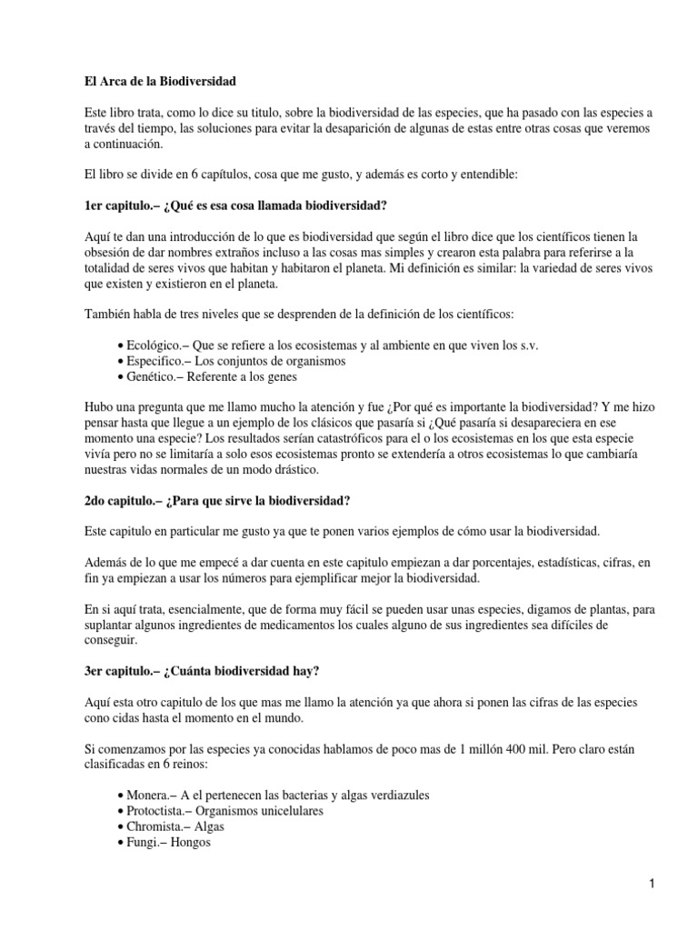 El Arca de La Biodiversidad Juan J Morrone Compress | PDF ...