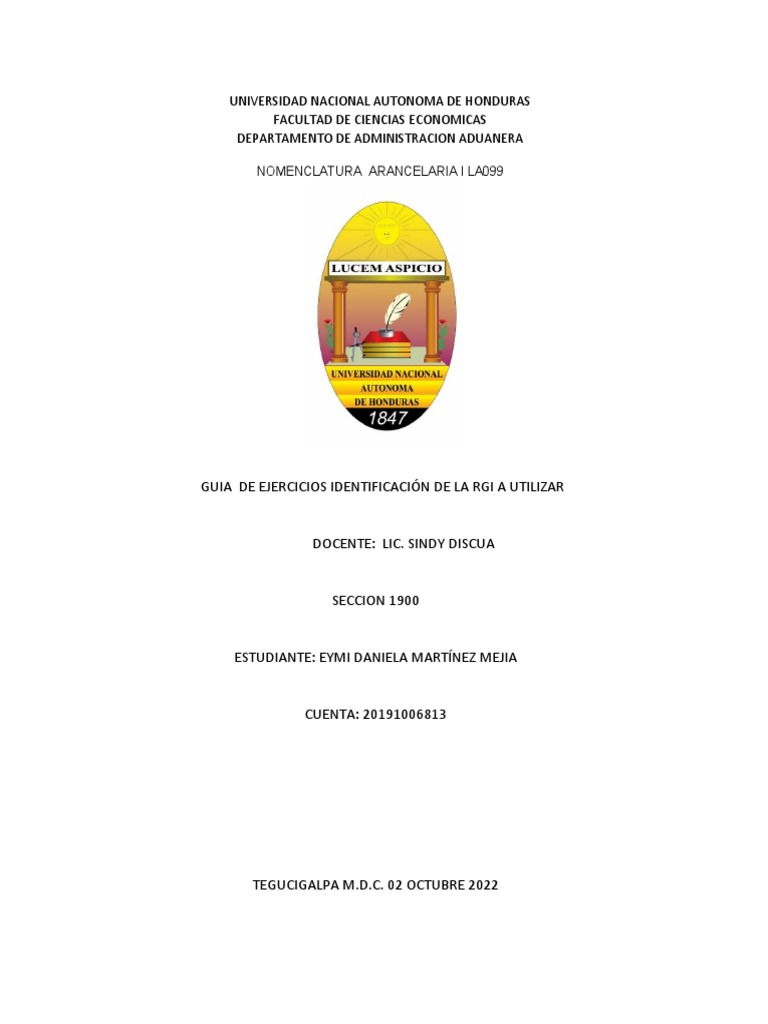 Ejercicios RGI Nomenclatura | PDF