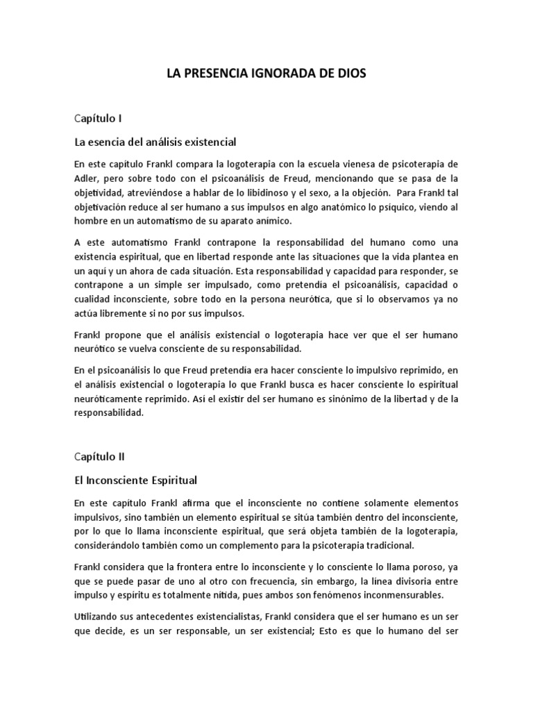 La Presencia Ignorada de Dios | PDF | Mente inconsciente | Existencialismo