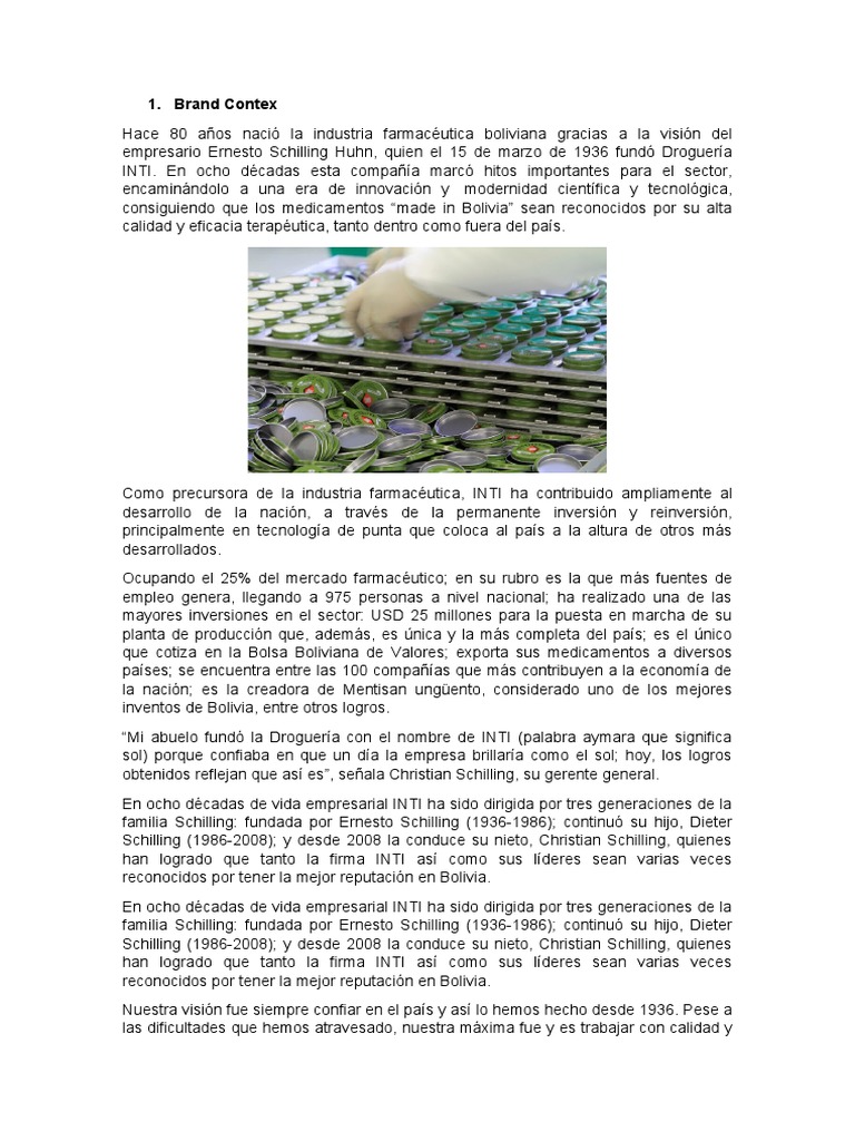 Brand Contex, Mentisan | PDF | Bolivia | Industria farmacéutica
