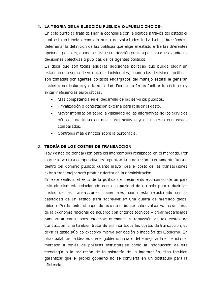 La Teoría De La Elección Pública O Pdf Elección Pública Estado