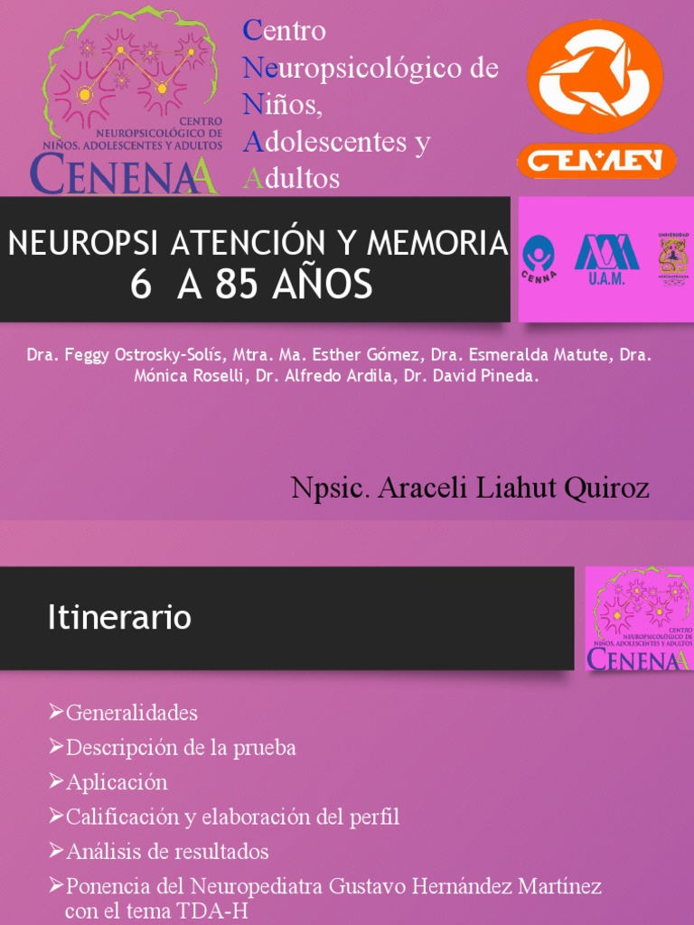 Evaluación Neuropsicológica de Atención y Memoria | PDF | Atención ...