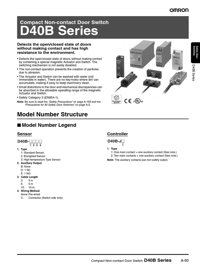 D40B Series: Model Number Structure | PDF | Switch | Relay
