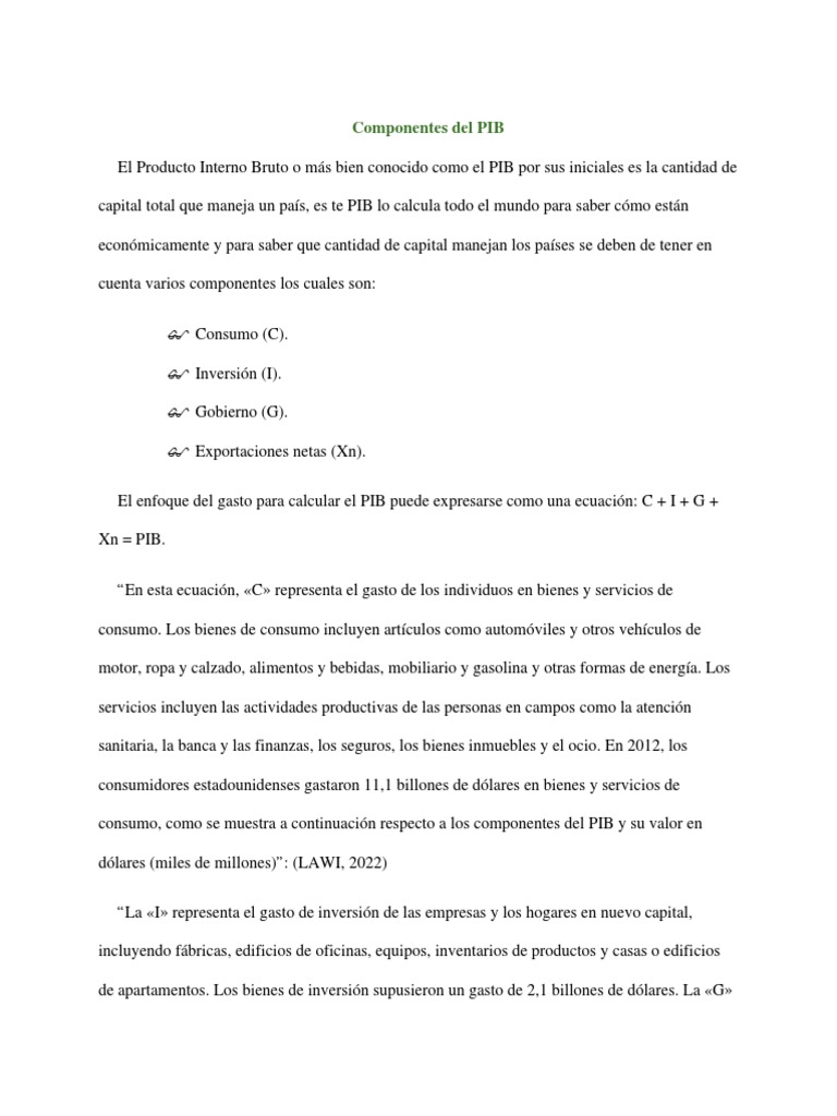 Componentes Del PIB | PDF