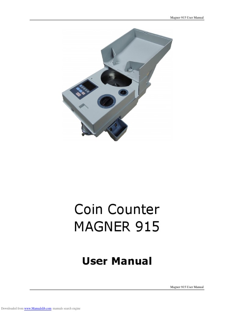Coin Counter Magner 915: User Manual | PDF