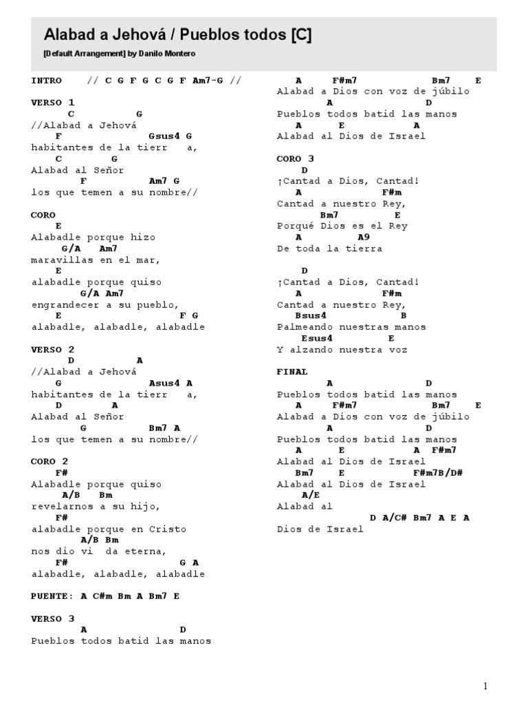 Alabad A Jehová / Pueblos Todos - C | PDF