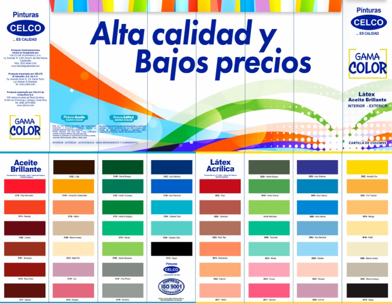 Cartilla de Colores Celco Gamacolor | PDF