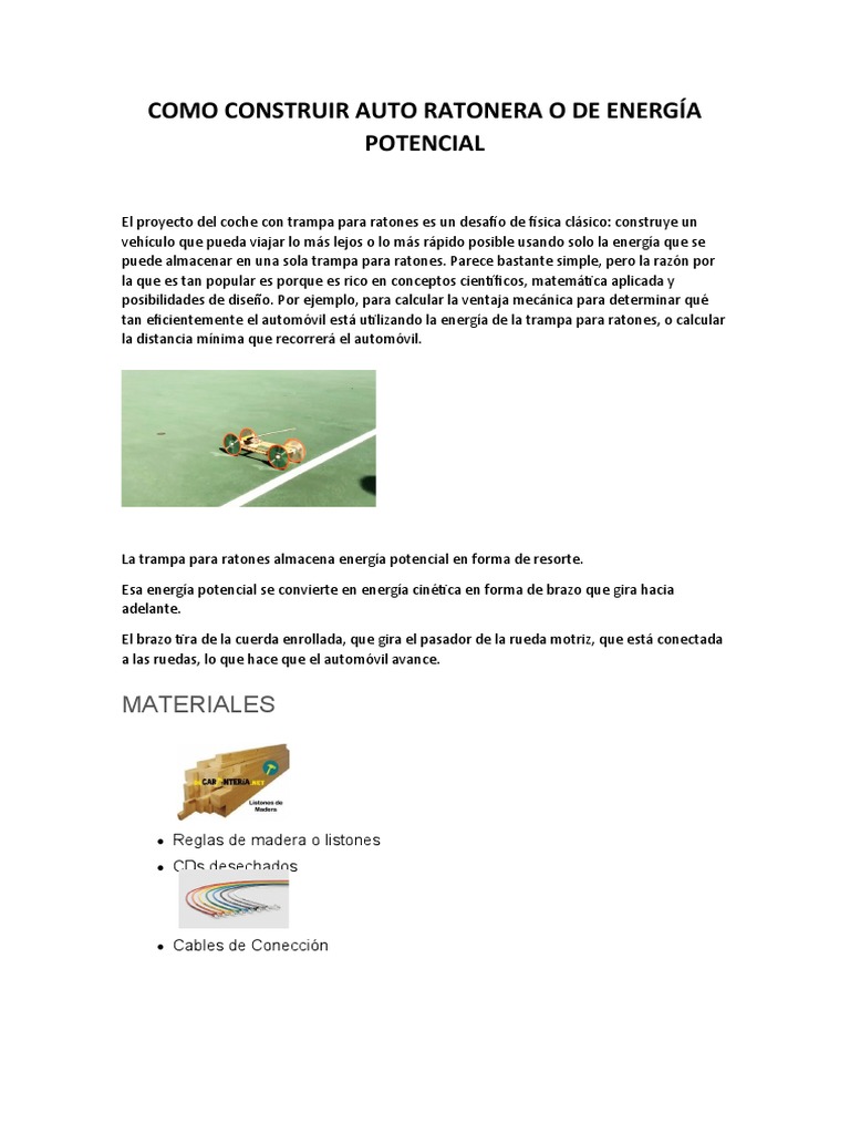 Auto Ratonera | PDF | Rueda | Fricción