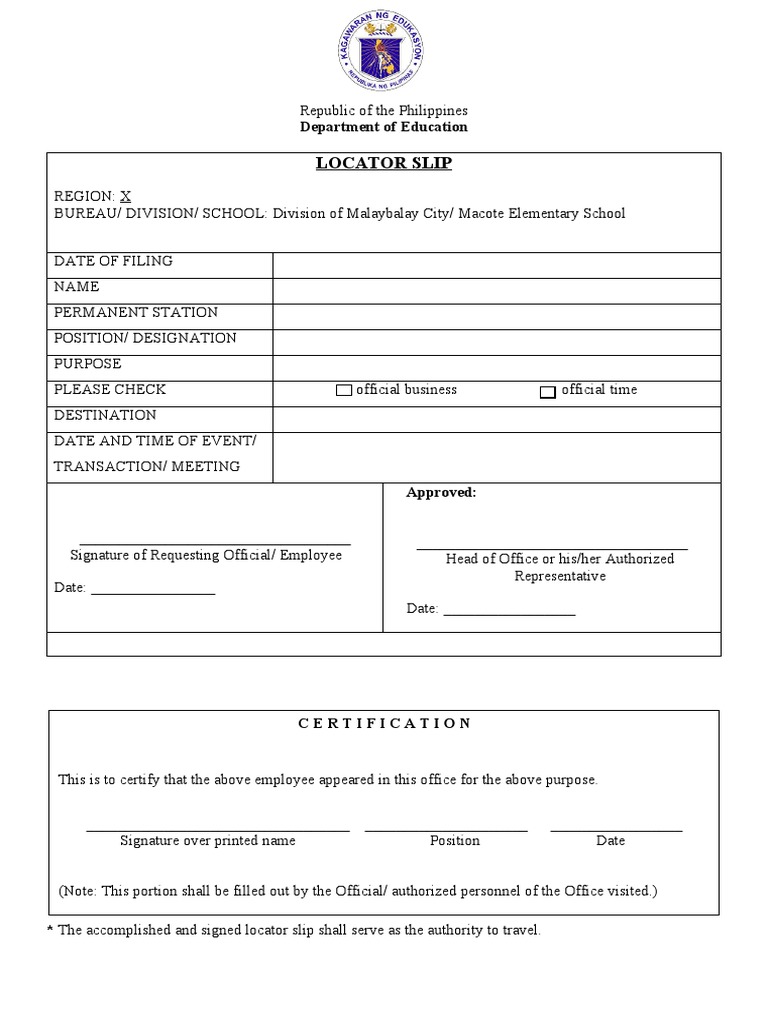 Locator Slip | PDF