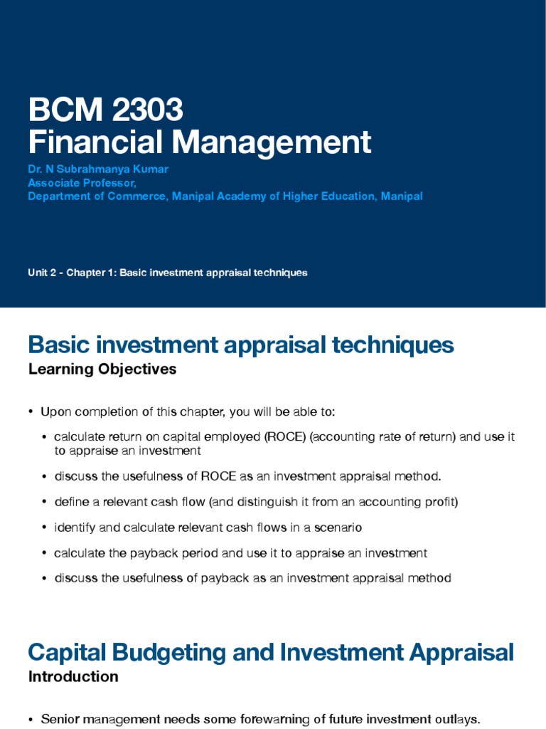 BCM 2303 FM Unit 2 Chapter 1 | PDF | Book Value | Depreciation