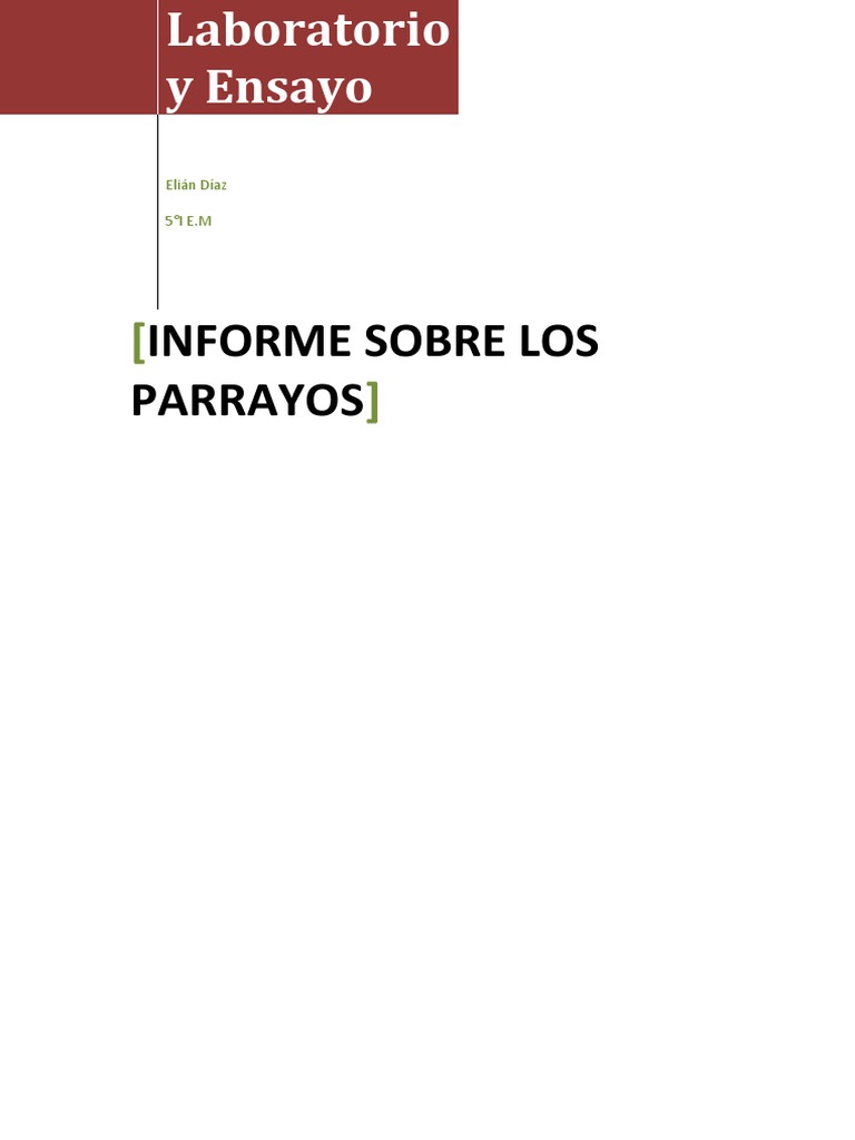 Informe Pararrayos | PDF | Ciencia y matemáticas