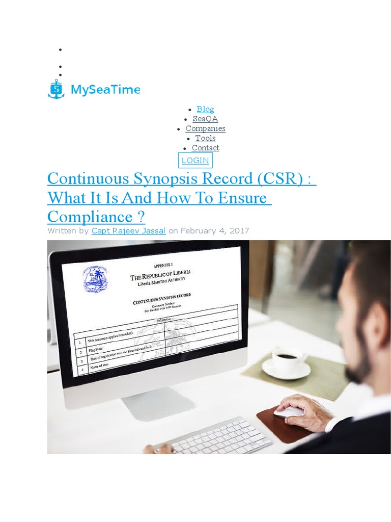 continuous synopsis record | PDF | Ships | Freight Transport