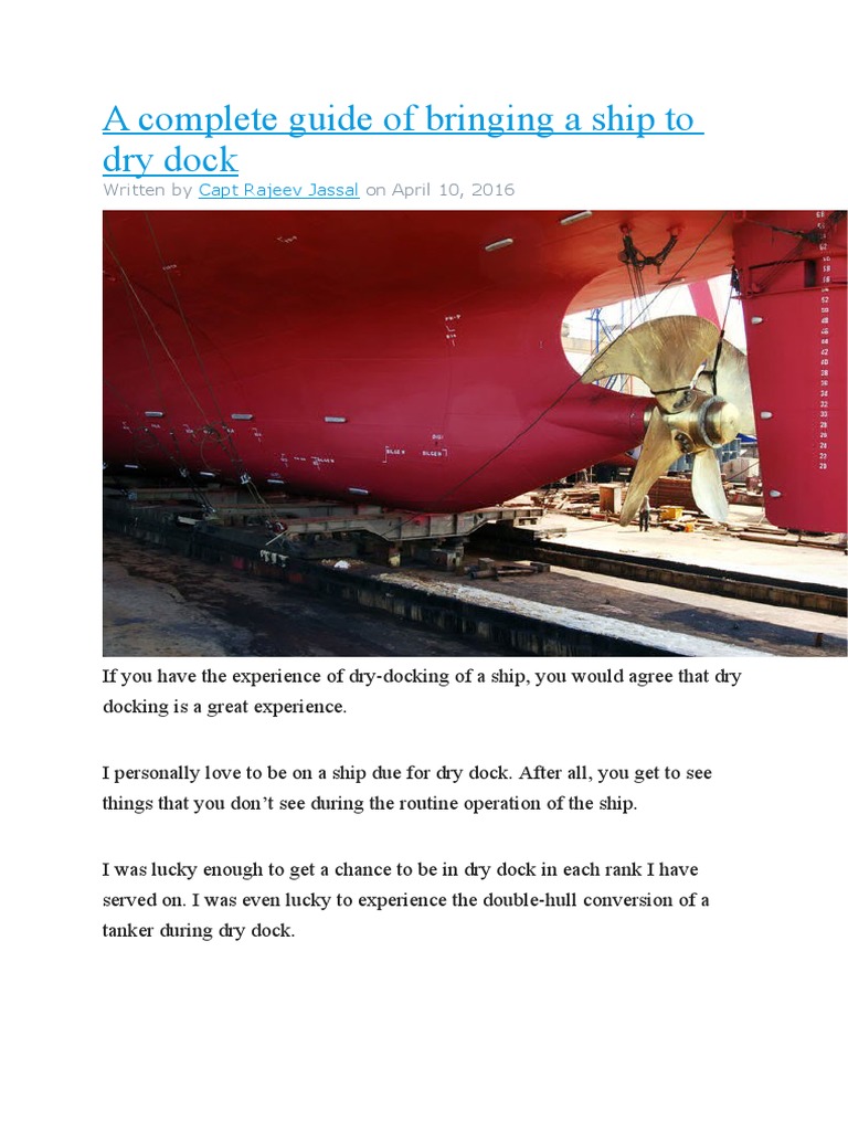 Dry Docking | PDF | Ships | Buoyancy