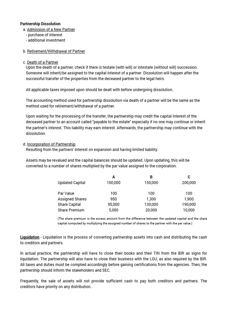 Part 2 - Partnership Liquidation | PDF