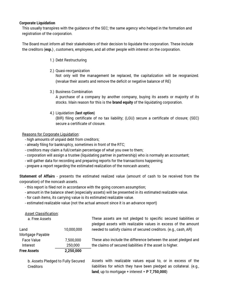 Part 3 - Corporate Liquidation | PDF