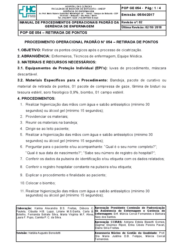 POP GE 054 Retirada de Pontos | PDF | Bem-estar