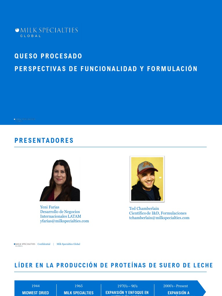 Processed Cheese Presentation - Spanish - Milk Specialties | Descargar gratis PDF | Leche | Queso