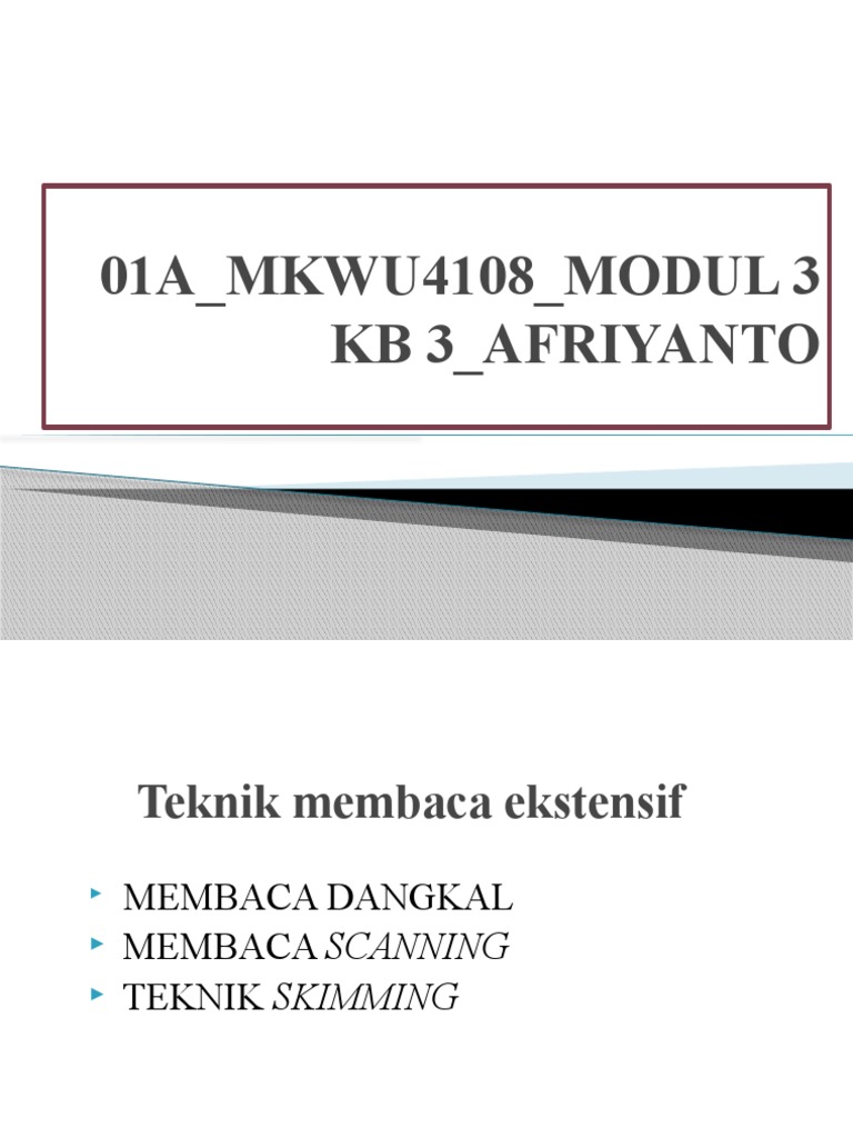 01a Mkwu4108 Modul 3 KB 3 Afriyanto | PDF