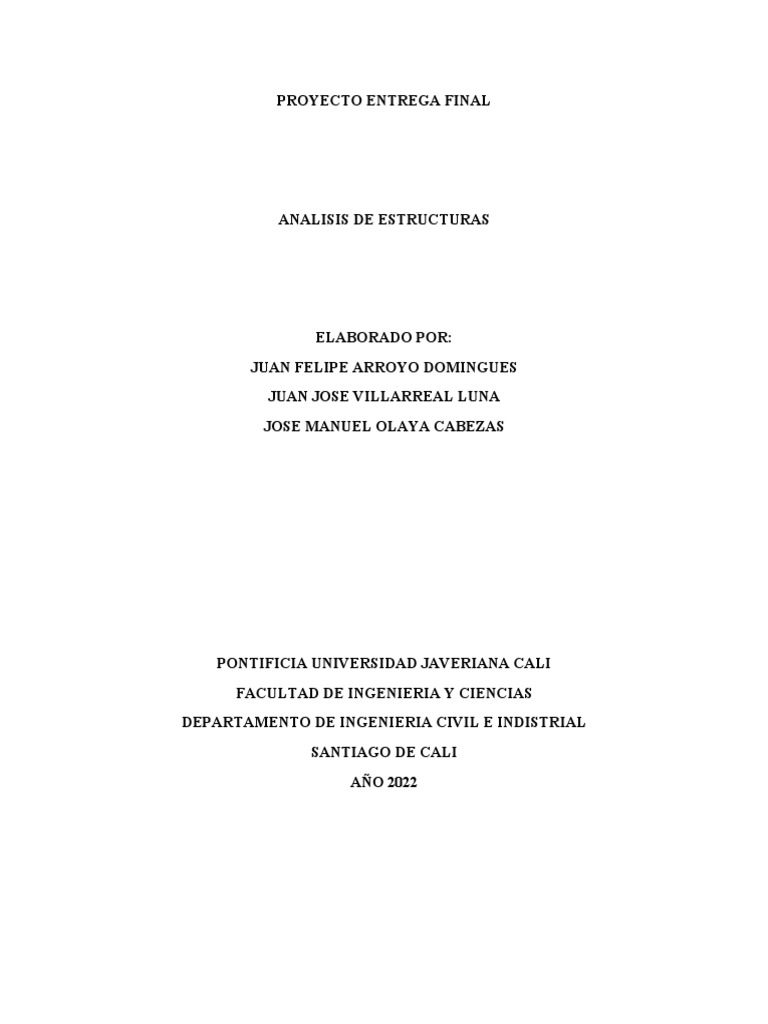 Proyecto Final Estructuras | PDF | Herida | Viga (Estructura)