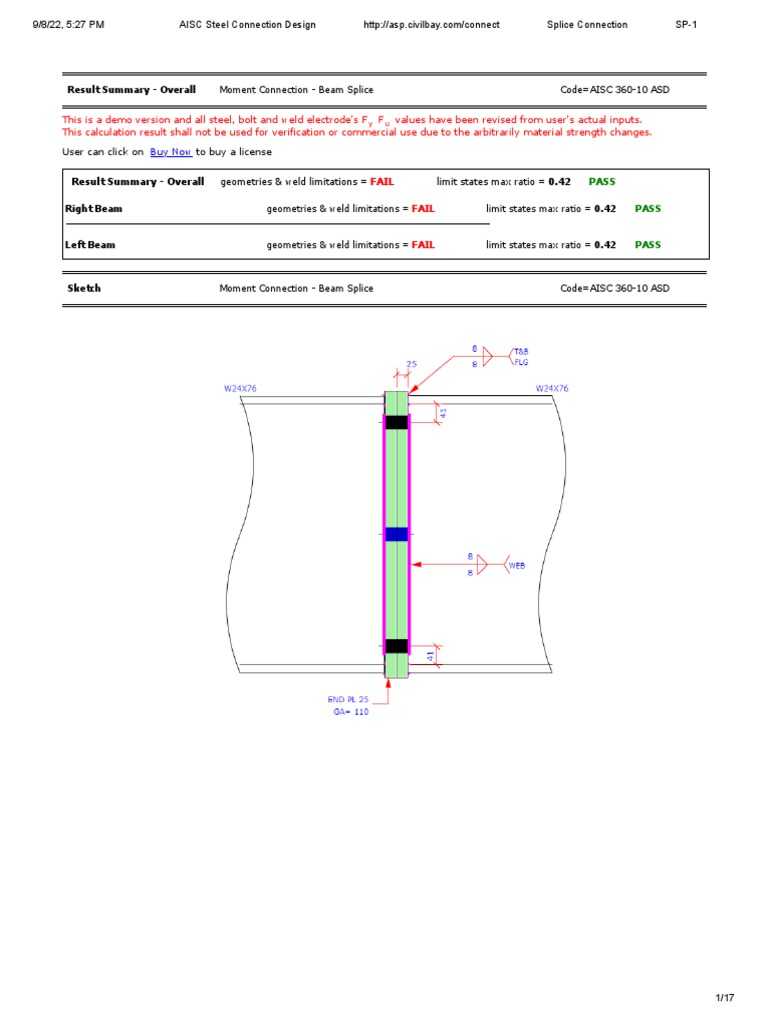 Analysis of a Steel Beam Splice Connection Design | PDF | Screw | Bending