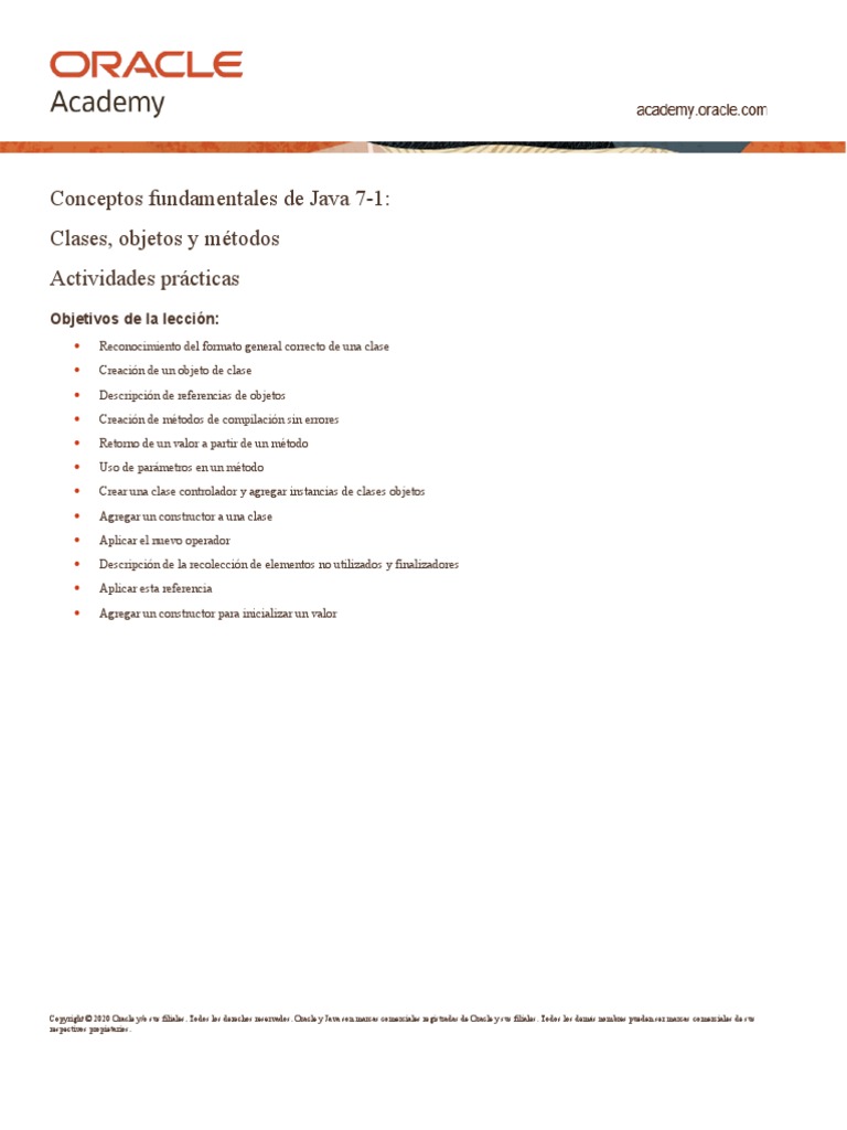 Practica 05 Clases Objetos Y Métodos Pdf Java Lenguaje De Programación Constructor