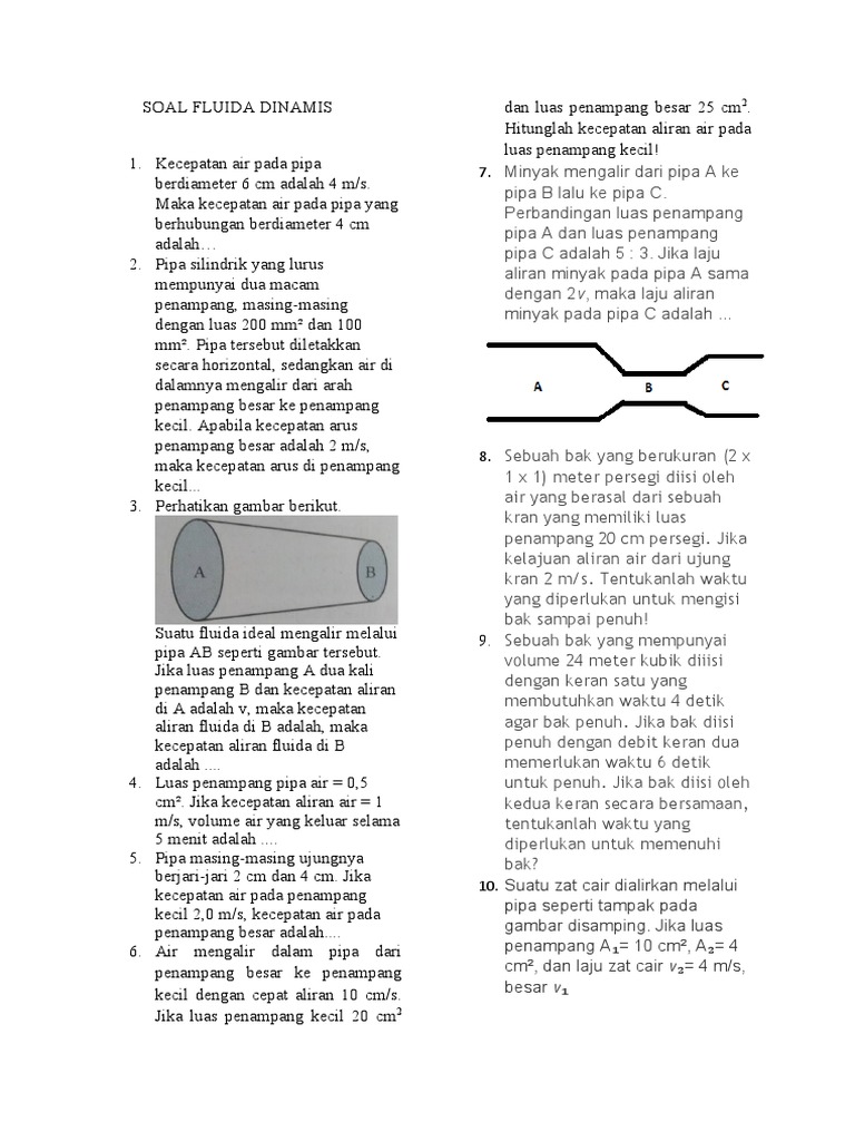 Soal Fluida Dinamis 1 | PDF