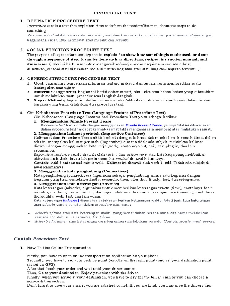 Procedure Text English | PDF