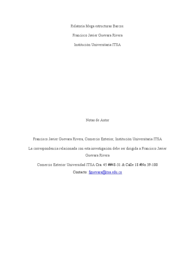 Relatoría Mega Estructuras Barcos | PDF | Buques | Barcos