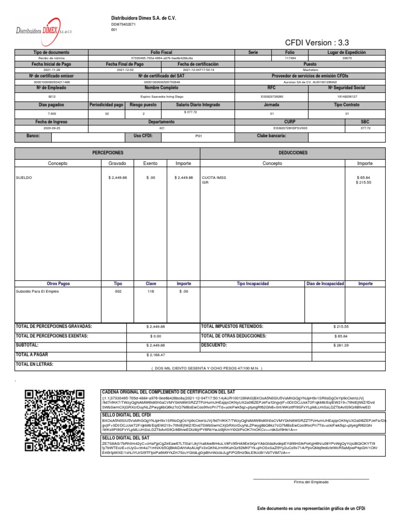 Distribuidora Dimex S.A. de C.V | Descargar gratis PDF | Economias | Dinero